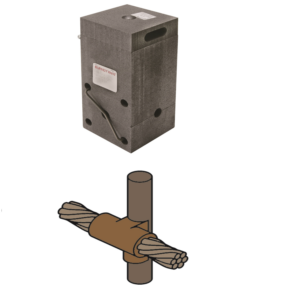 Burndy B1588 Mold, Horizontal through Cable to Ground Rod, 4/0 AWG, 150 ...