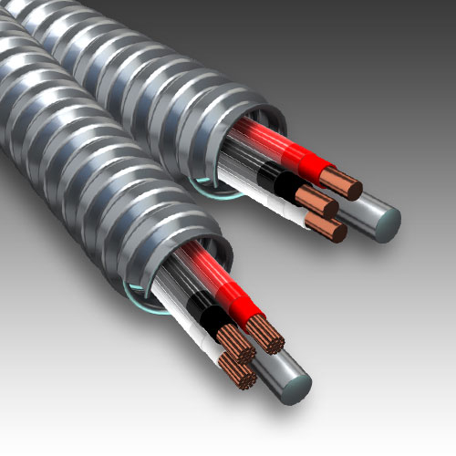 MC Cable 10 3 Stranded Black Red White W Ground Type MCI A Aluminum