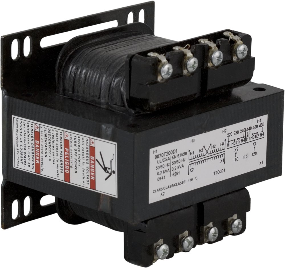 SQUARE D 9070T200D4 : TRANSFORMER CONTROL 200VA 277V-120V | Gordon ...