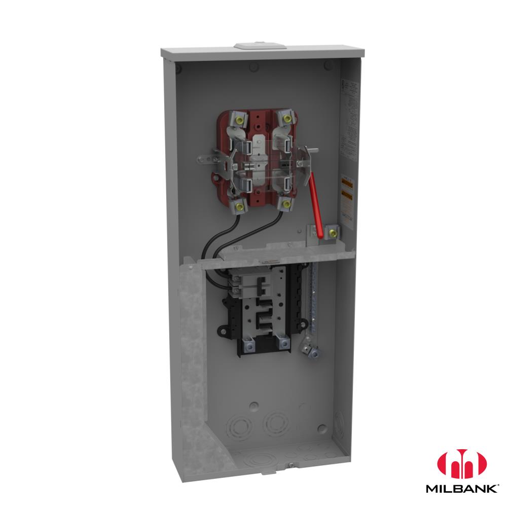 Milbank 58678 100 Amp 10-Space Meter Socket with 100 Amp Main Breaker ...