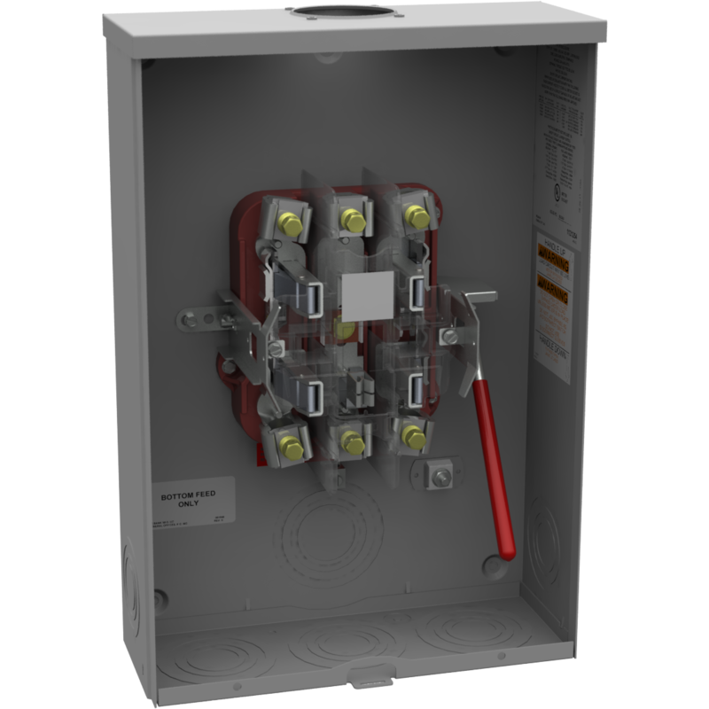 Milbank U4581-RL-QG 600 VAC 200 Amp 5-Terminal 1-Phase 1-Position ...