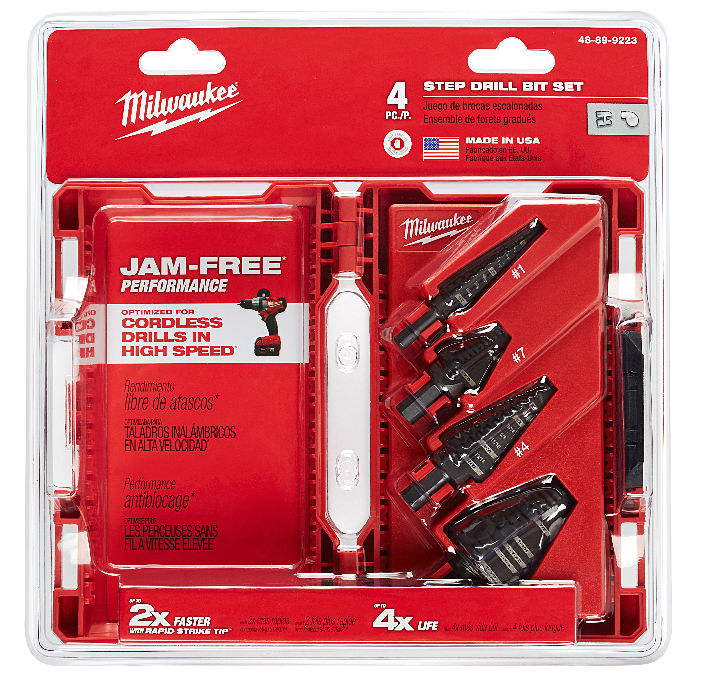 Milwaukee 48-89-9223 4pc Step Bit Set (#1, #4, #7, #12) | Codale ...