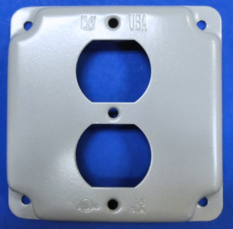 Mulberry 11402 4" Square Box Cover, 1/2" Raised, (1) Duplex, Steel ...