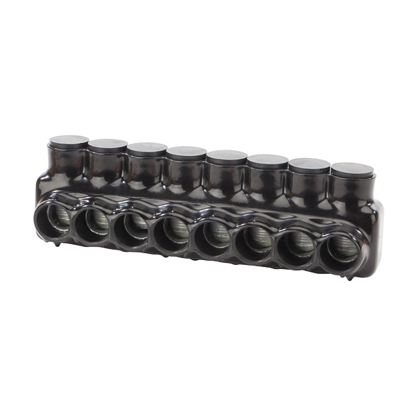NSI IPL500-8 4 AWG to 500 MCM Black Plastisol 8-Port 1-Side Entry ...