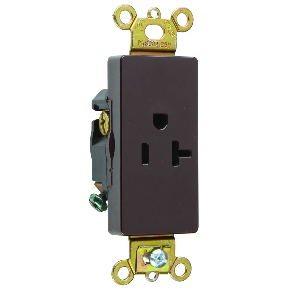P&S 26361 : SINGLE RECEPTACLE SPLEX 20A 125V SIDE & BACK WIRE | Gordon ...
