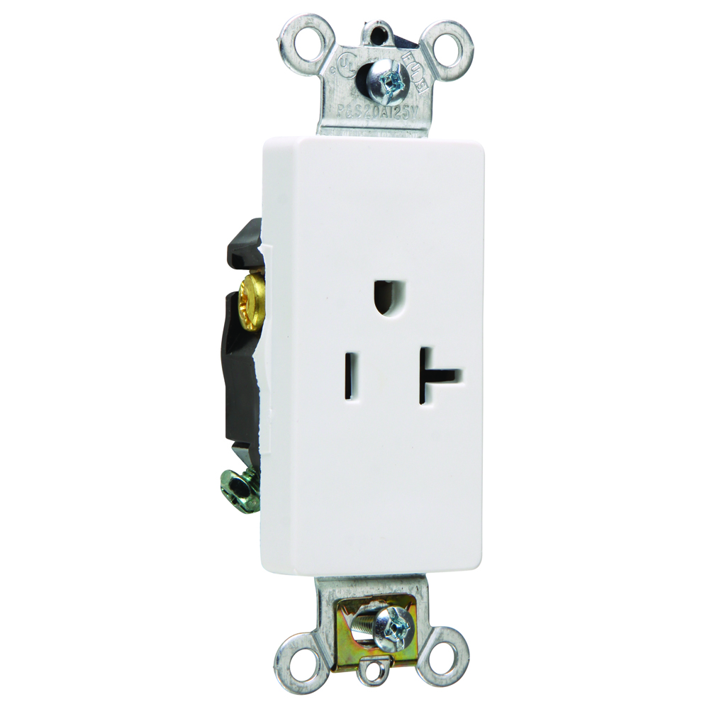 P&S 26361-W : SINGLE RECEPTACLE SPLEX 20A 125V SIDE & BACK WIRE ...
