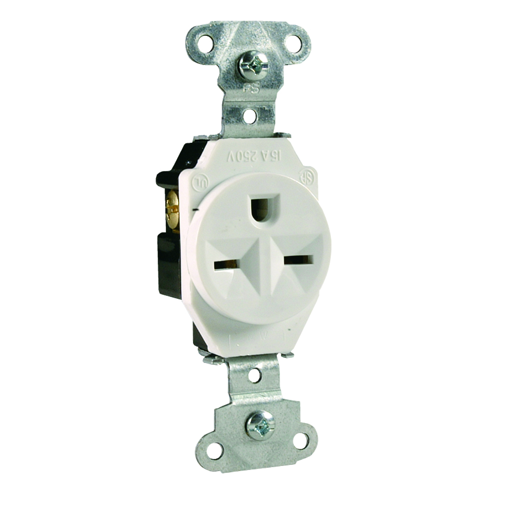 P&S 5651-W : SGL RECEPTACLE 15A 250V SIDE WIRE WHITE | Gordon Electric ...