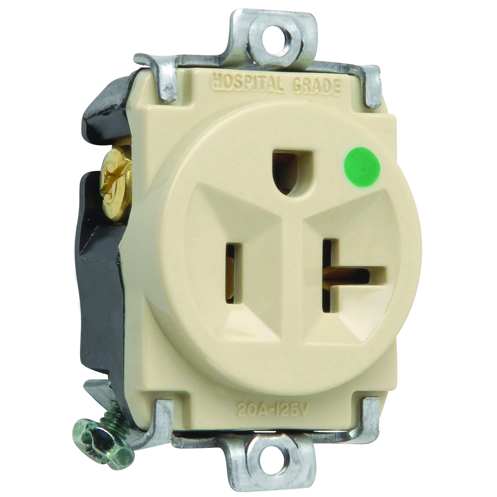 P&S 8384-I : HOSPITAL GRADE SHT STRP SINGLE RECEPTACLE 20A 125V ...
