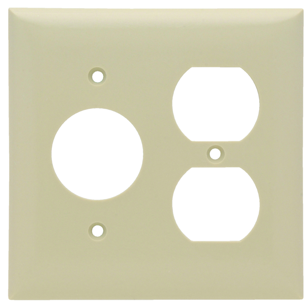 Pass & Seymour SP78-I 2Gang Wall Plate, 1 Single Receptacle / 1 Duplex ...