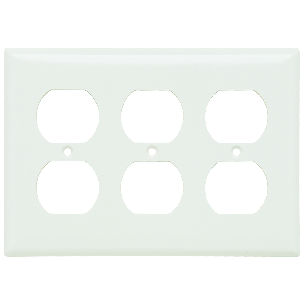 P&S SP83-W : SMOOTH WALL PLATE 3 GANG DUPLEX WHITE | Gordon Electric ...