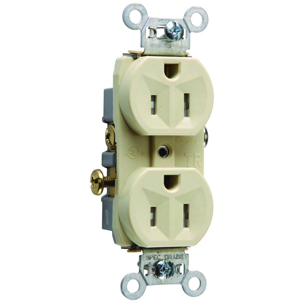 P&S TR15-I : DUPLEX RECEPTACLE TAMPER RESISTANT 15A/125V IVORY | Gordon ...