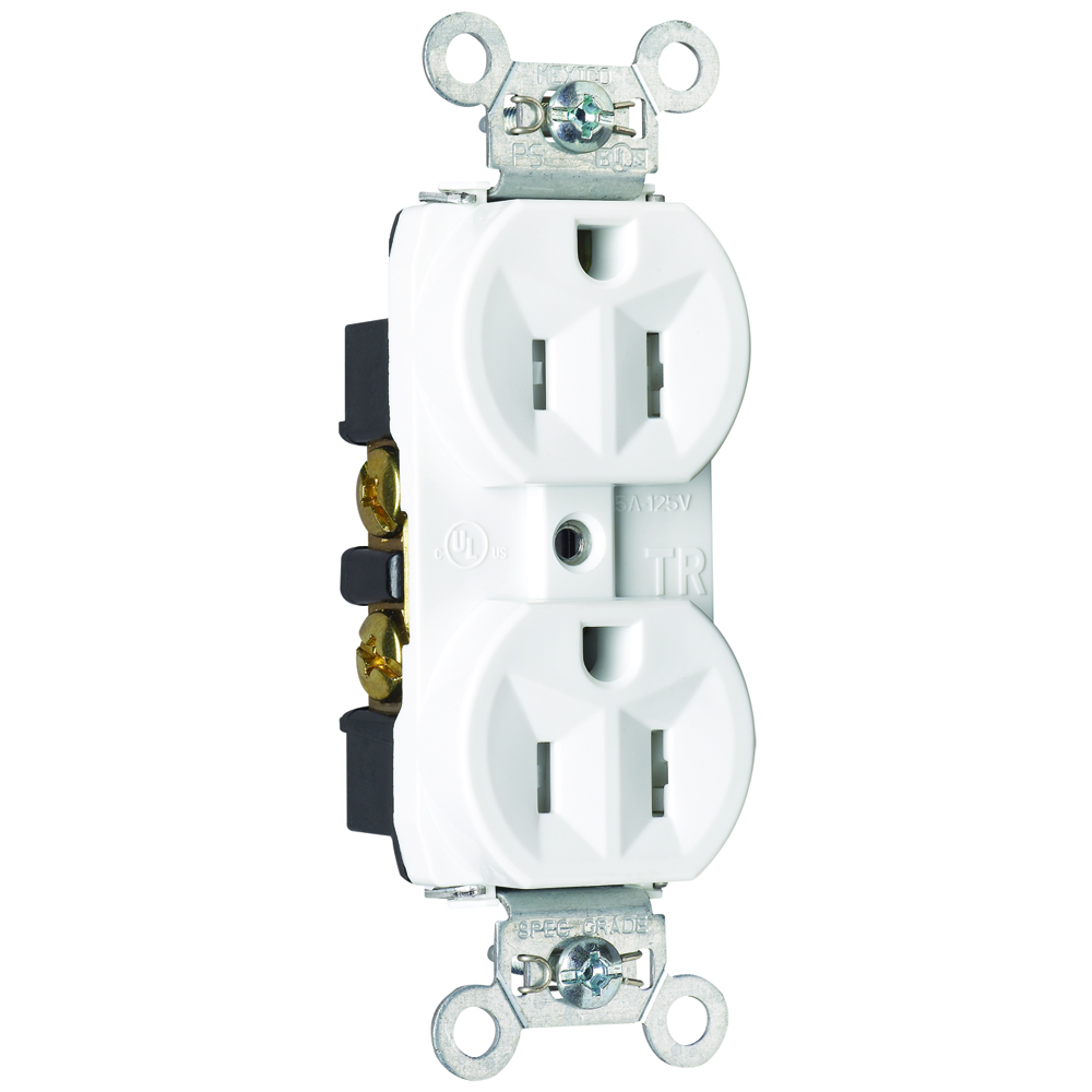 P&S TR5262W : DUPLEX RECEPTACLE TAMPER RESISTANT BACK & SIDE WIRE 15A ...