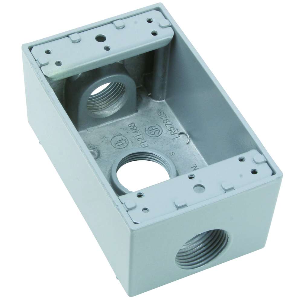 P&S WPB33 : WEATHER PROOF BOX SINGLE GANG 3 HOLE 3/4" | Gordon Electric ...