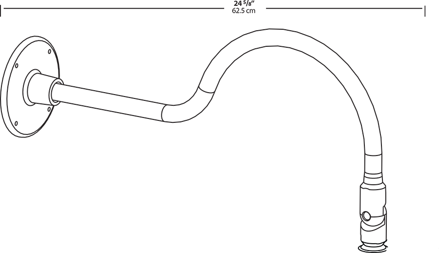 RAB GOOSE1B GOOSENECK STYLE1 24 FROM WALL 1/2 NPS THREAD BLACK | Gordon ...