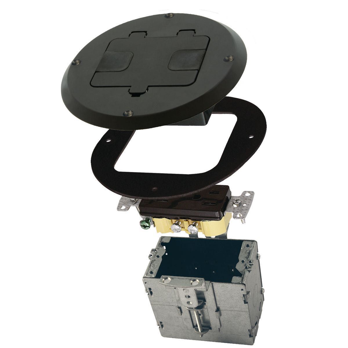RACO 6239BK 15A BLK FLOOR BOX KIT | Gordon Electric Supply, Inc.
