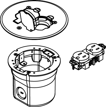 WALKER 862C : FLOOR BOX W/895 BRASS COVER | Gordon Electric Supply, Inc.