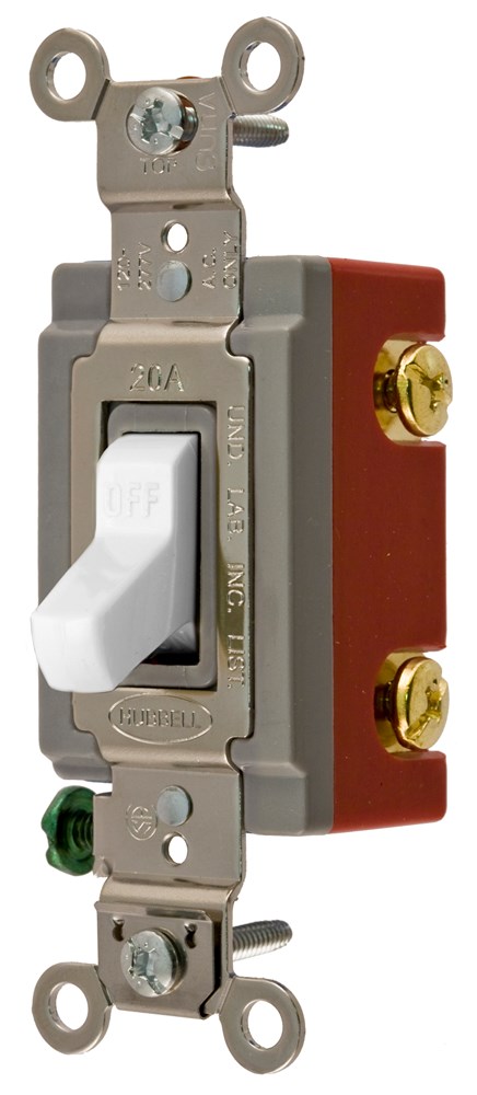 Hubbell CS1222WU SWITCH, COM, DP, 20A 120/277V, WH, USA | Cooper Electric