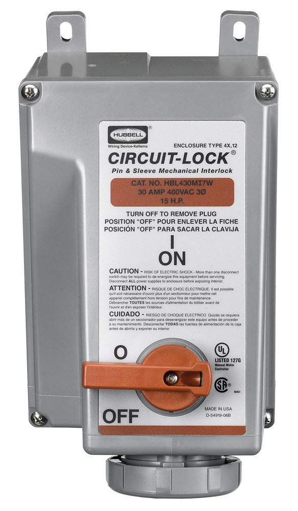 HUBBELL HBL430MI7W RCPT-3P4W30A480V | Gordon Electric Supply, Inc.