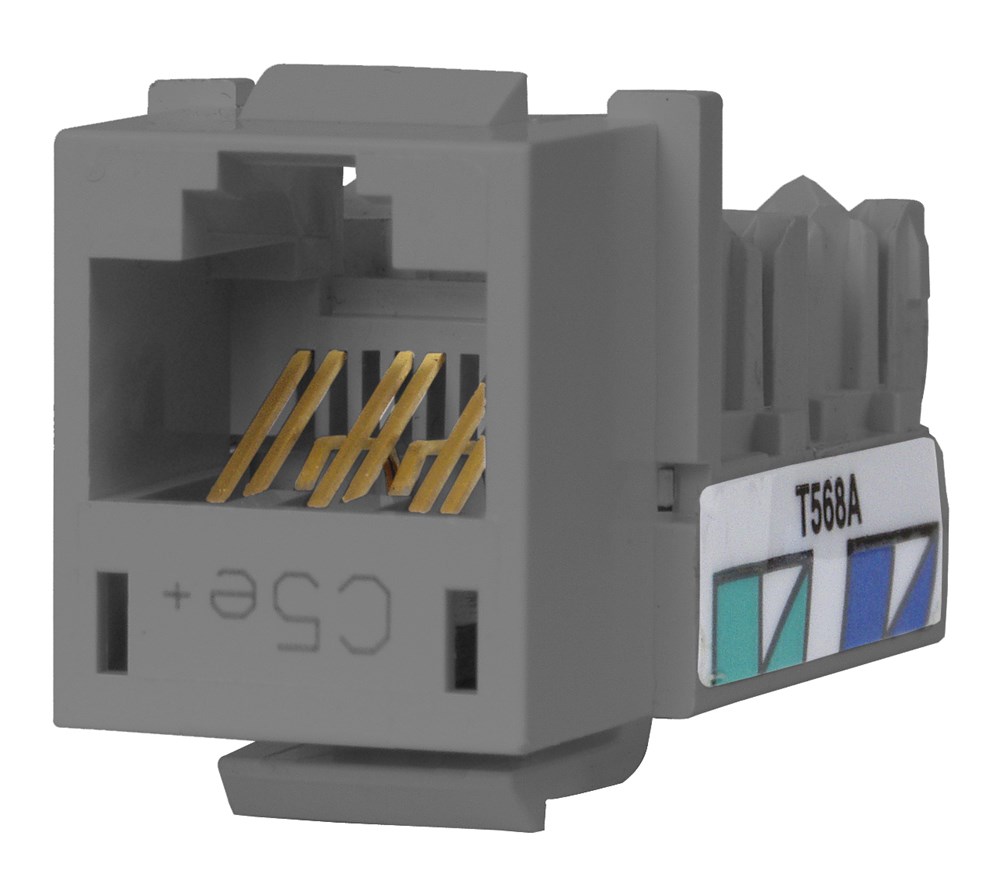 Hubbell Wiring Devices HXJ5EGY25 8-Position Gray T568A/T568B Category ...
