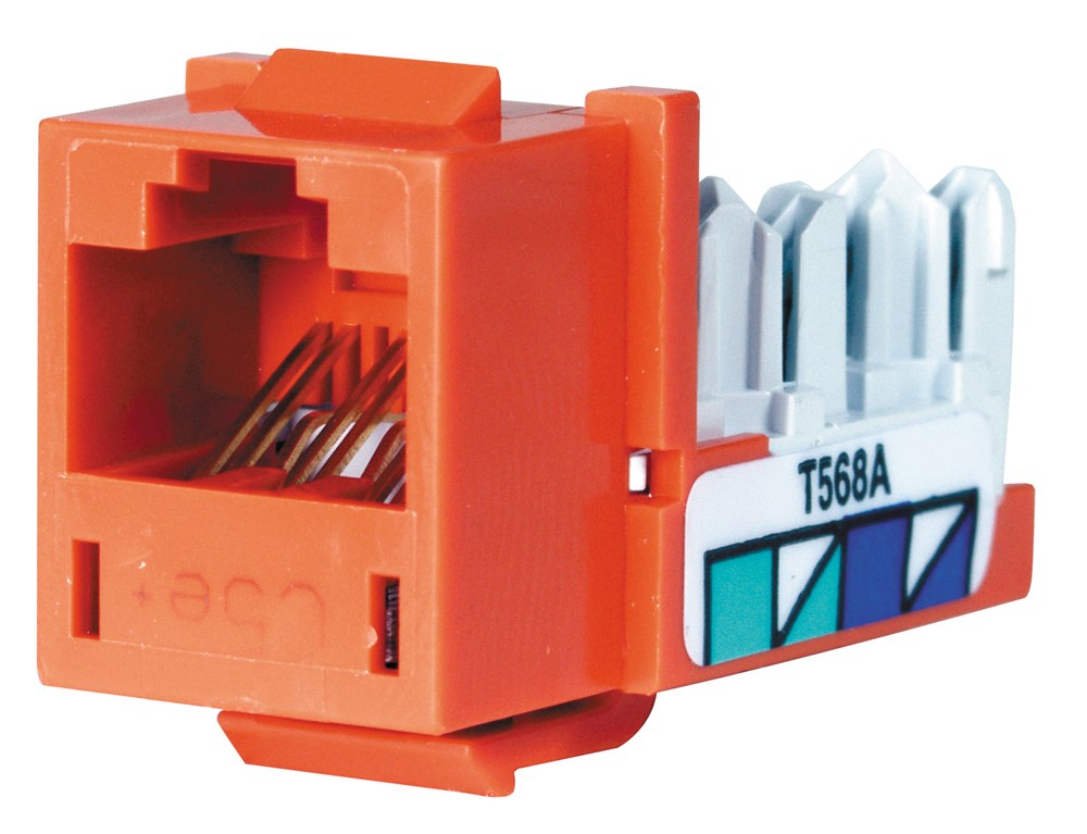 Hubbell Wiring Devices HXJ5EOR25 8-Position Orange T568A/T568B Category ...