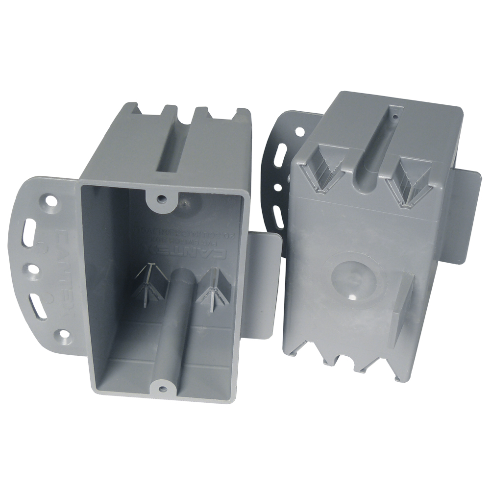 Cantex EZ20SB Single Gang Plastic Residential Steel Stud Box with ...