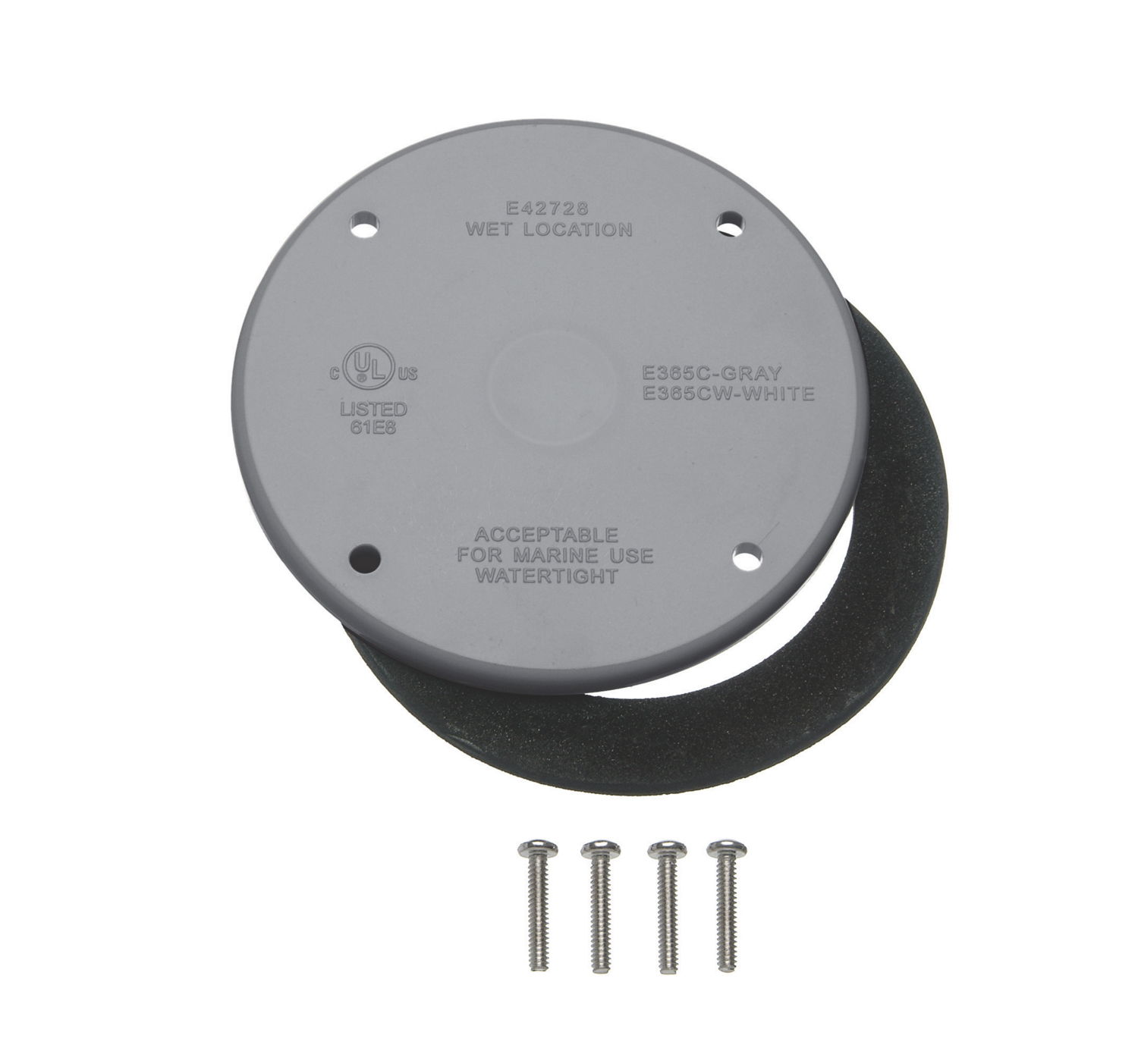 Carlon E365C-CAR Gray PVC 4 Inch Round Weatherproof Box Cover ...