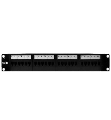 On-Q 24845-C5E 24-Port RJ45 Category 5E Black Plastic/Steel Rack ...
