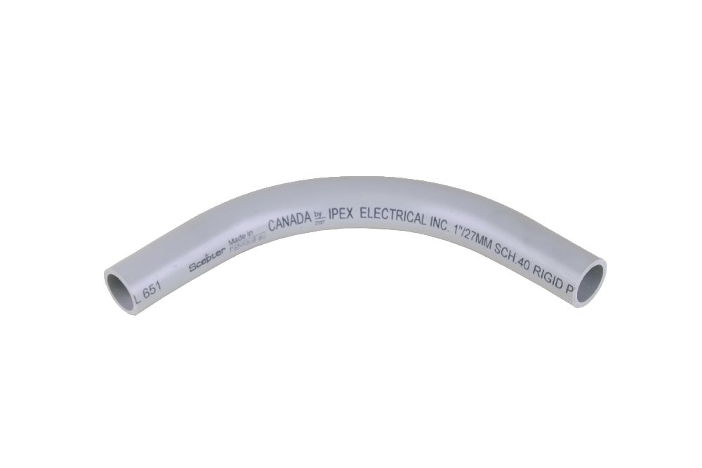 IPEX 068582 1 Inch Schedule 40 PVC 90 Degrees Plain End Standard Radius ...