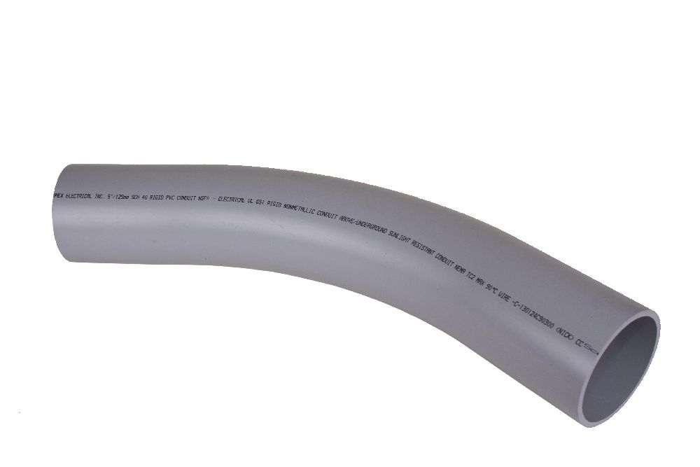 IPEX 068611 5 Inch Schedule 40 PVC 45 Degrees Plain End Standard Radius ...