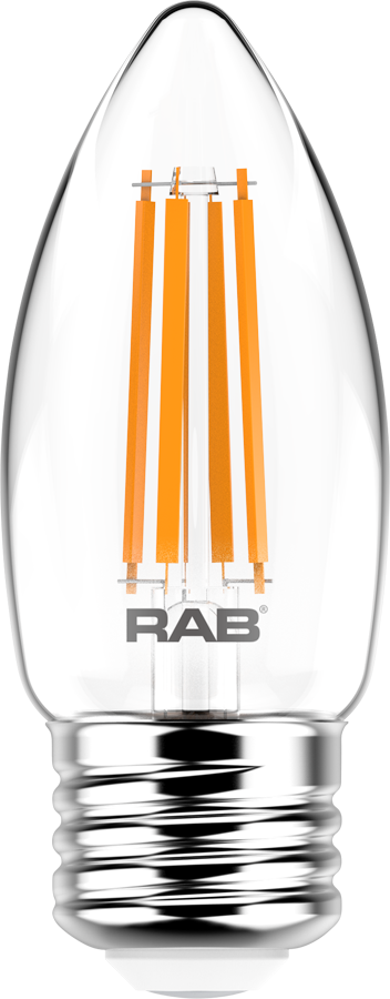 RAB BA11-3-E26-927-F-C FILAMENT BA11 3.3W 40EQ 300LM E26 CRI90 2700K ...