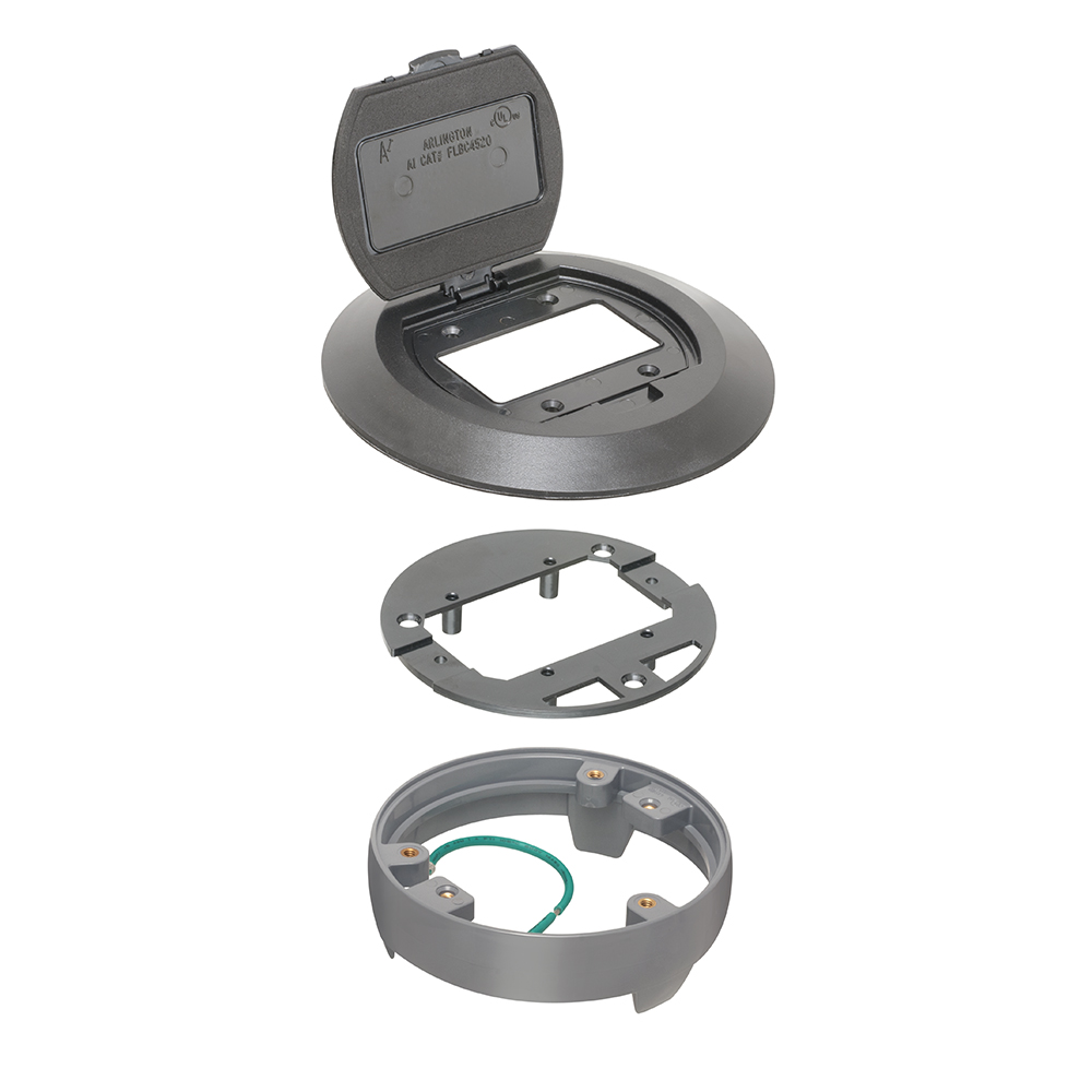 ARLINGTON FLBC4520BL BLACK FLOOR BOX COVER | Gordon Electric Supply, Inc.